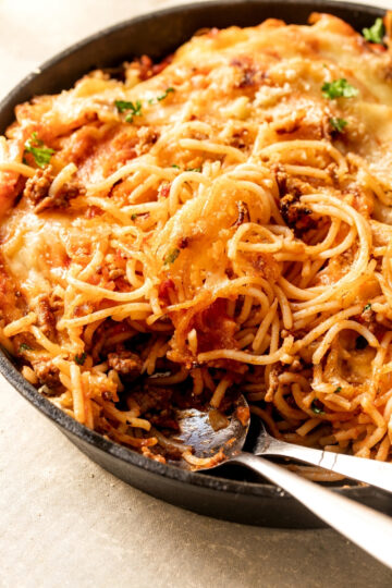 Easy Fried Spaghetti Recipe (Crispy & Cheesy Leftover Pasta!)