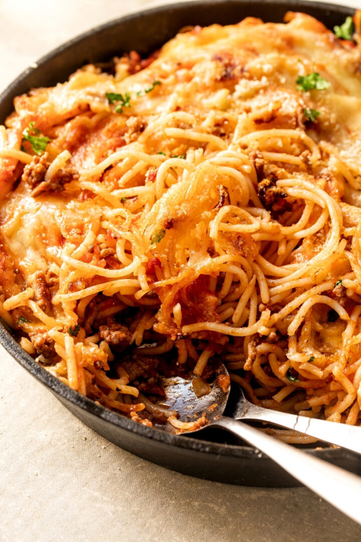 Easy Fried Spaghetti Recipe (Crispy & Cheesy Leftover Pasta!)