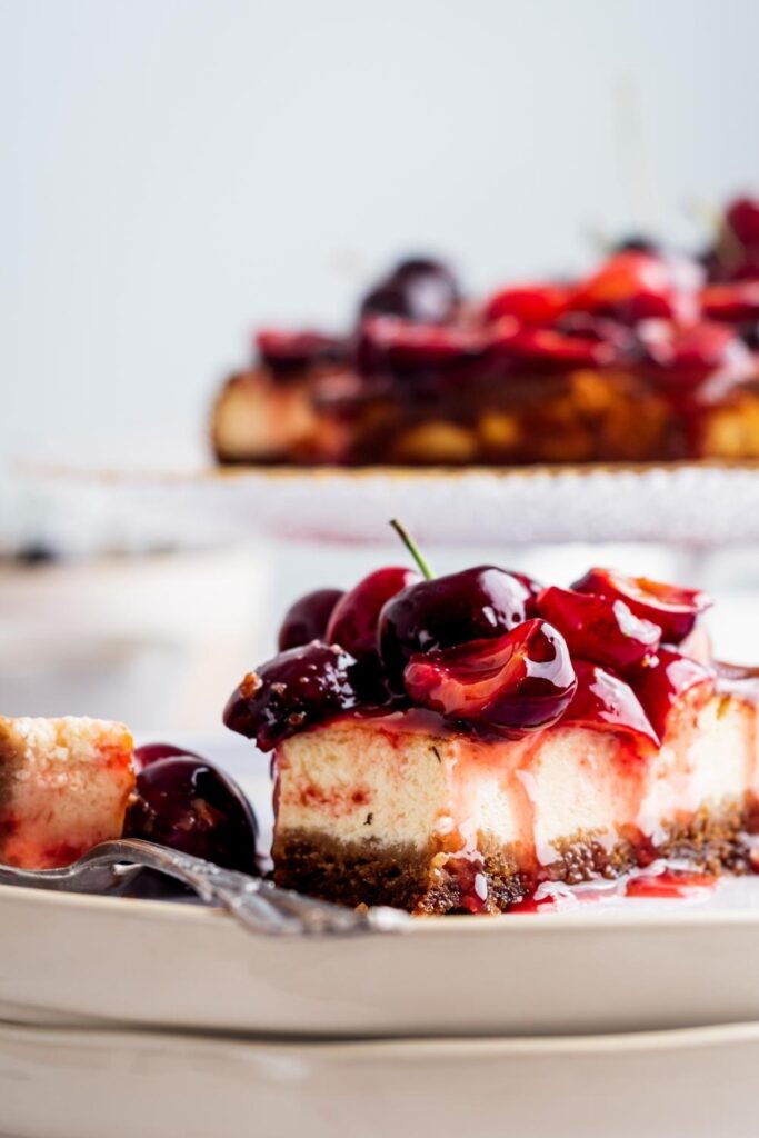 Easy Cherry Cheesecake (The Best Homemade Graham Cracker Crust)