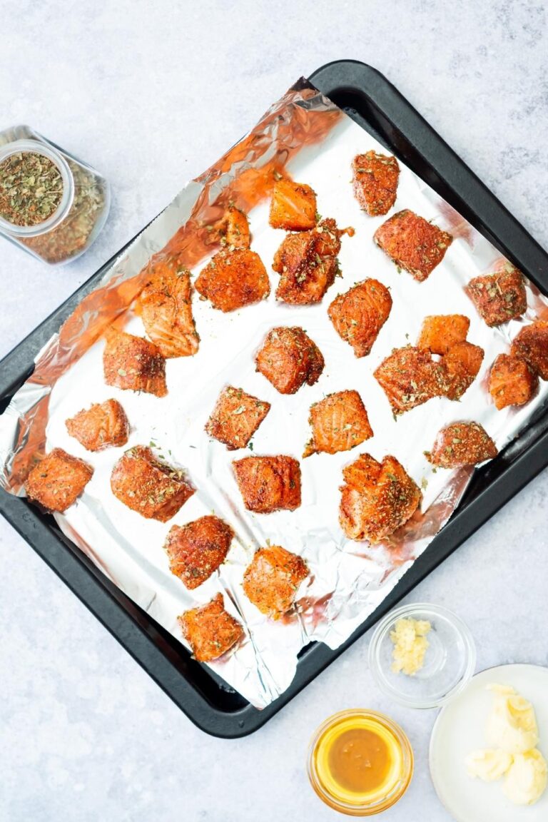 Blackened Baked Salmon Bites (With Honey Garlic Glaze)