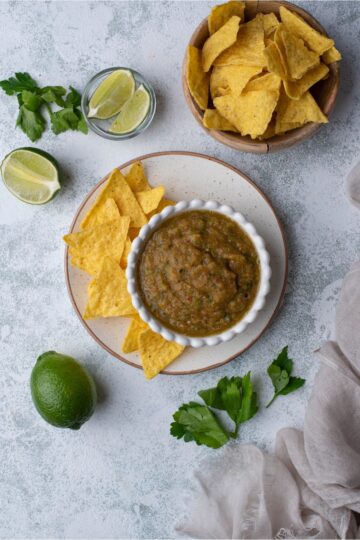 Chipotle Tomatillo Green Chili Salsa Recipe (Takes 5 Minutes To Prep)
