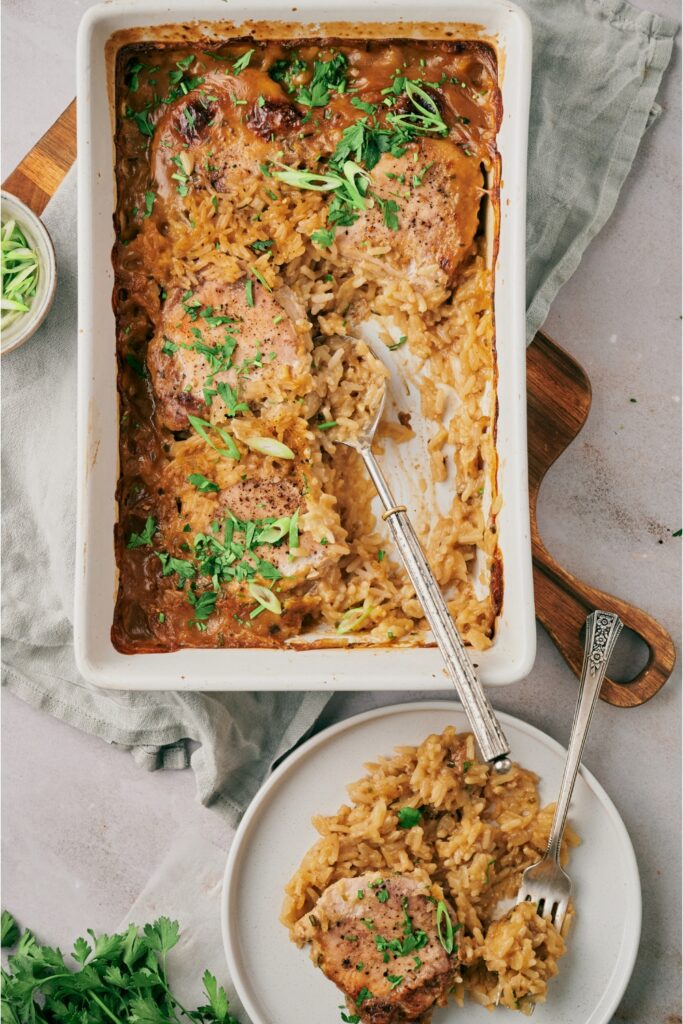 Baked Pork Chops and Rice Casserole
