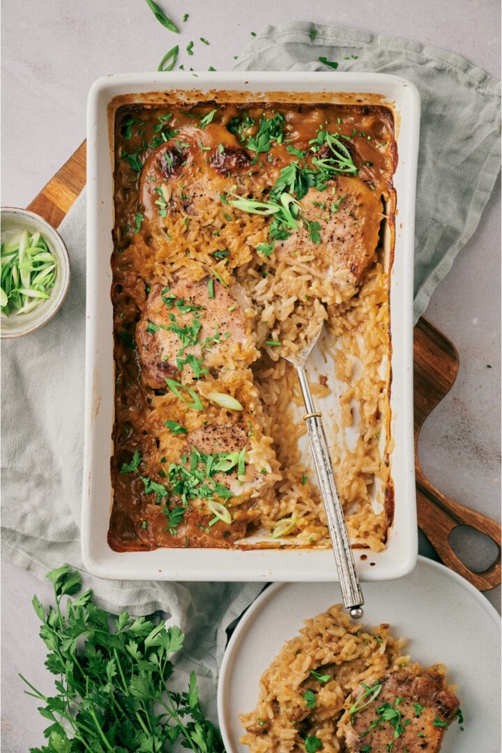 Baked Pork Chops and Rice Casserole