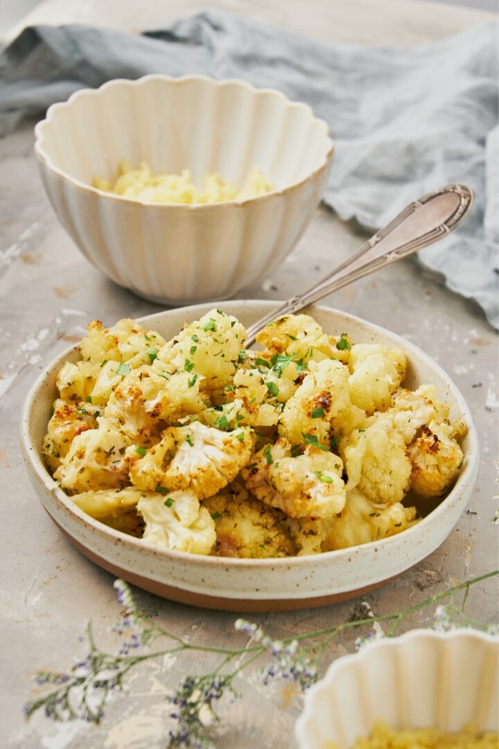 Cheesy Cauliflower (Prepared To Bake In 5 Minutes)