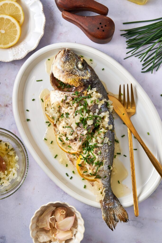 Easy 30 Minute Whole Roasted Branzino Recipe