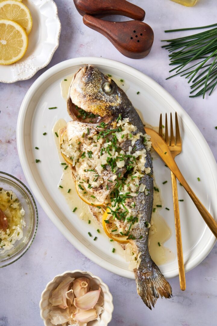 Easy 30 Minute Whole Roasted Branzino Recipe