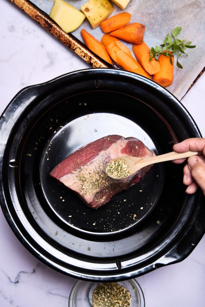 Slow Cooker Frozen Roast (Tender and Juicy Meat with Veggies)