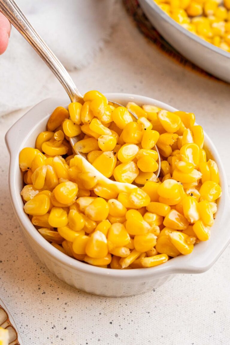 Buttery Sautéed Corn Cooked In a Skillet In 15 Minutes