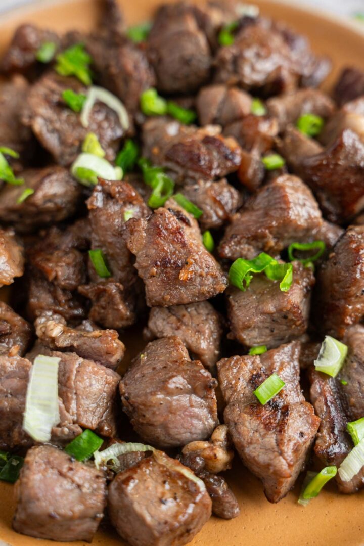 Pan Fried Garlic Butter Steak Tips Recipe