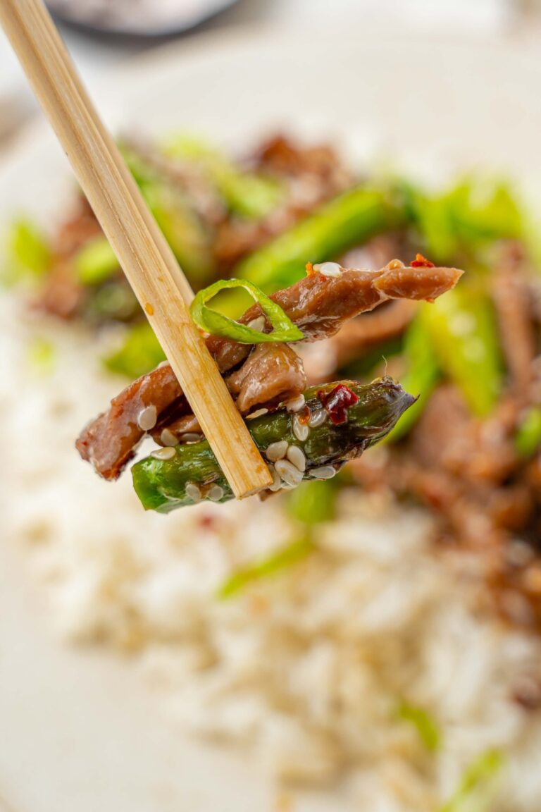 Shaved Steak Stir Fry Recipe (With Asparagus and Rice)