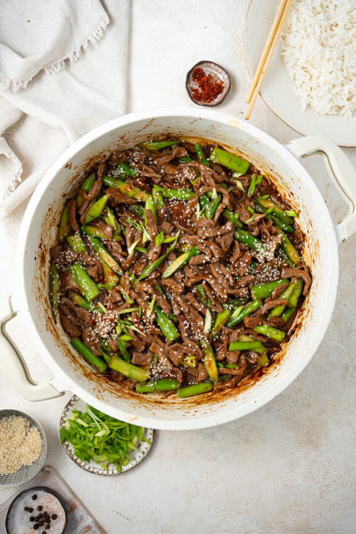 Shaved Steak Stir Fry Recipe (With Asparagus and Rice)