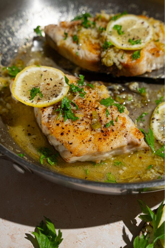 Air Fryer Swordfish (Swordfish Steaks with Lemon Garlic Sauce)