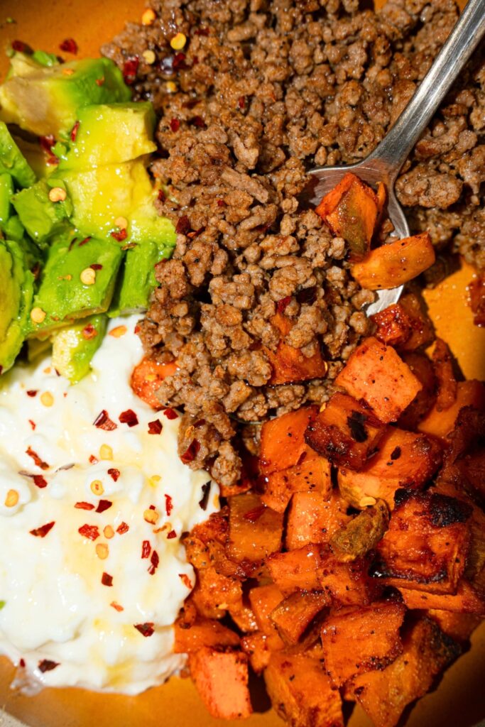 Viral Sweet Potato Ground Beef Bowl (High-Protein Bowl)